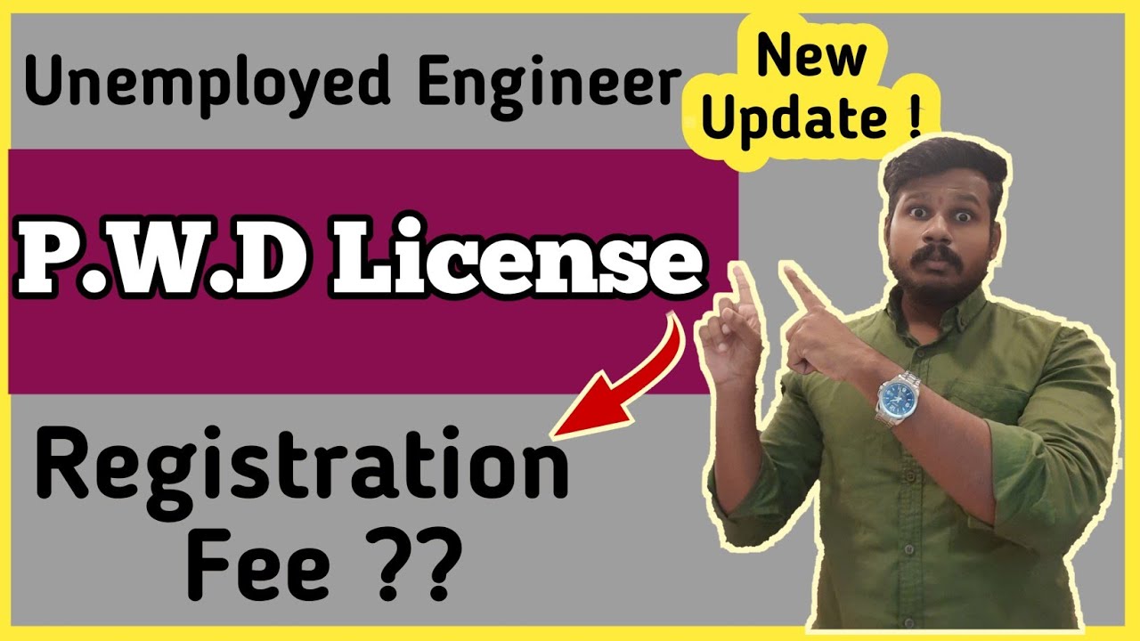 What is A Fee For Registration Of Unemployed Engineer PWD Contractor ...