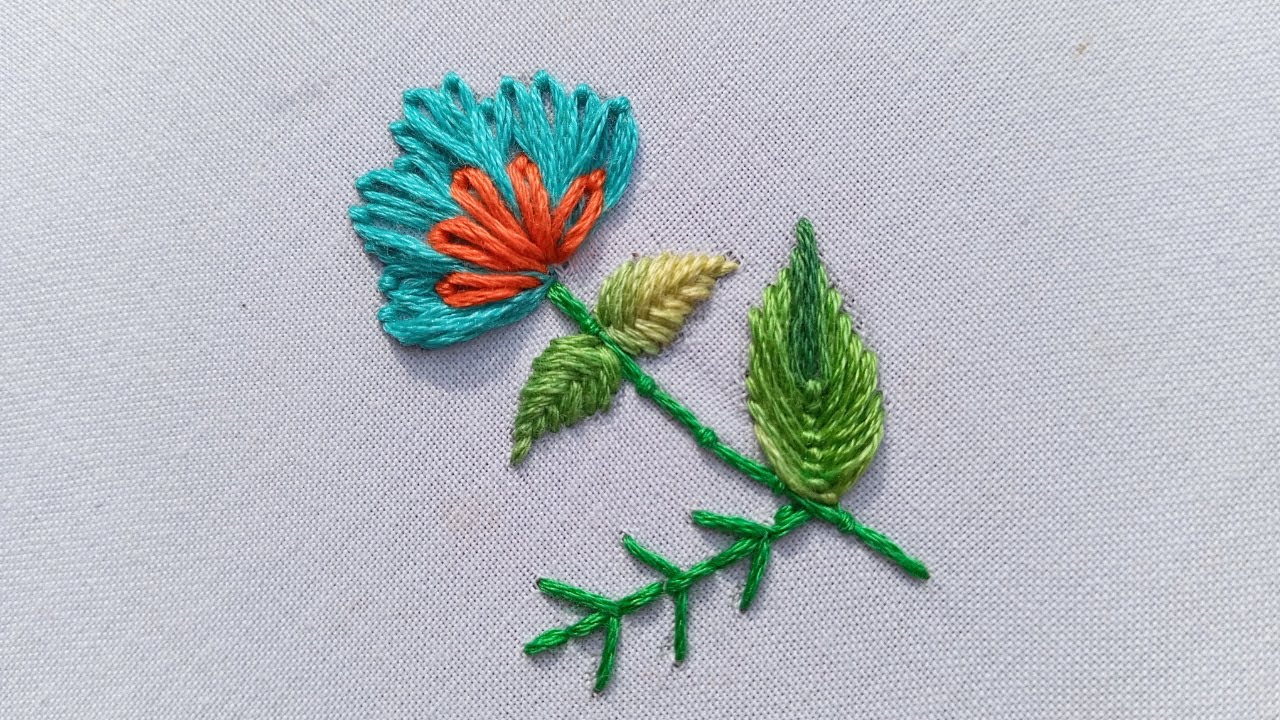 How to hand embroidery flower||easy method hand embroidery work|| - YouTube