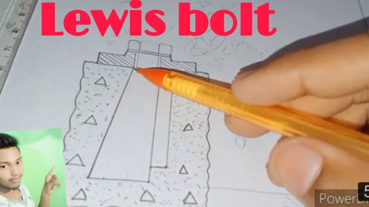 How to draw Lewis bolt , How to draw Lewis bolt foundation bolt in ...