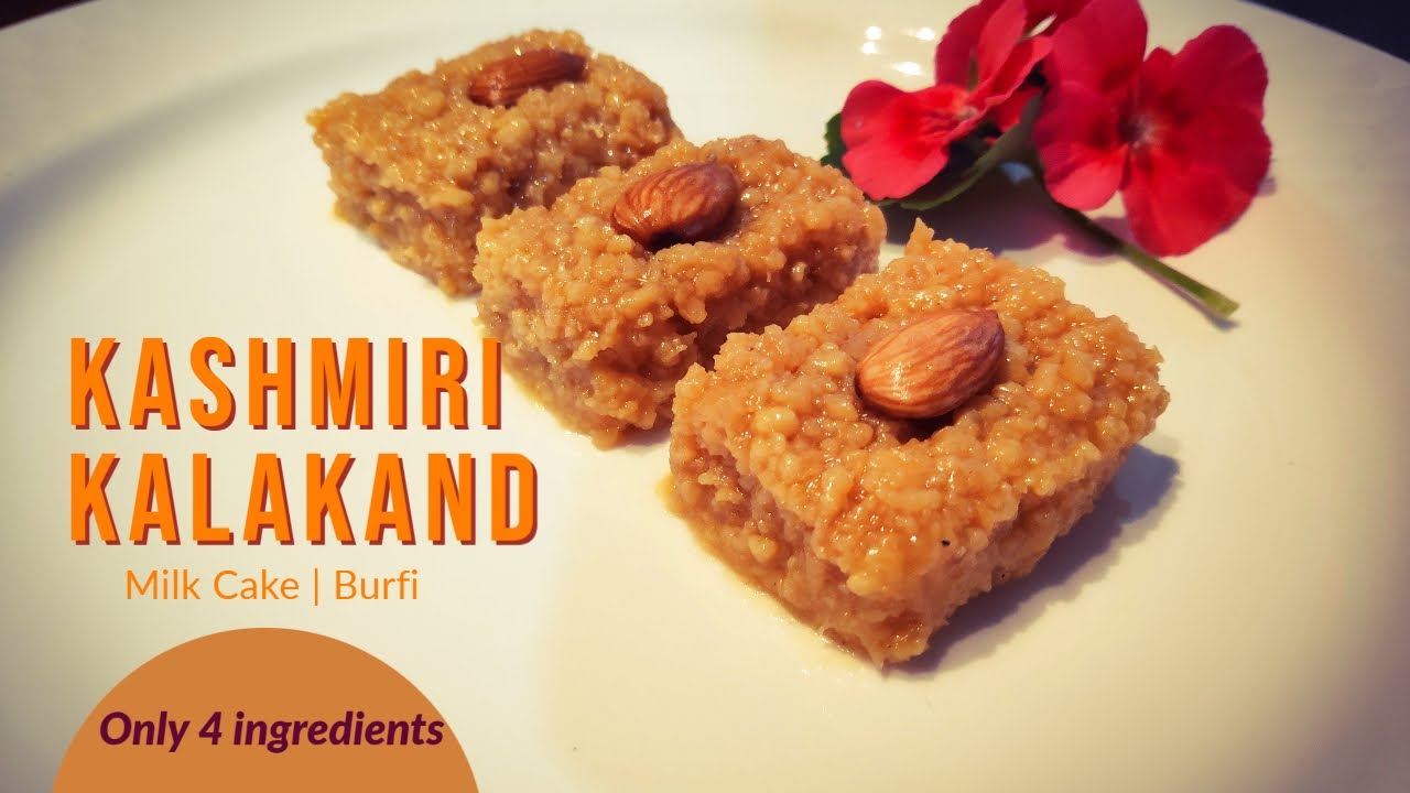 Kashmiri Kalakand with Gur or Jaggery | Milk Burfi | Milk Cake with Gud ...