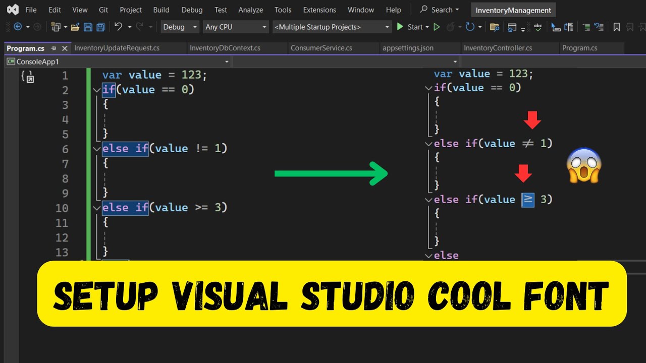 How to Setup Visual Studio Cool Font ? - YouTube