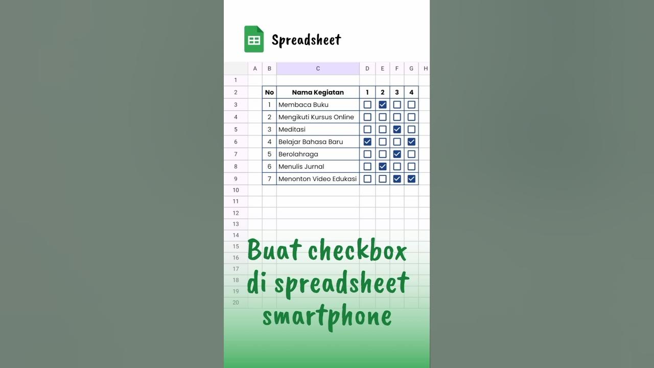 Membuat checkbox di spreadsheet smartphone #excel #checklist - YouTube