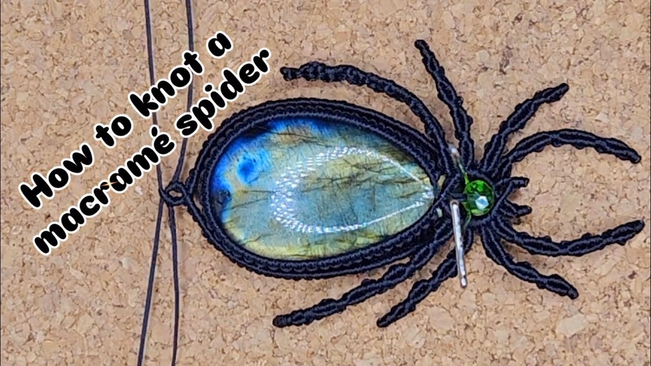 Macrame Spider Tutorial, Micro macramé, Halloween ideas - YouTube