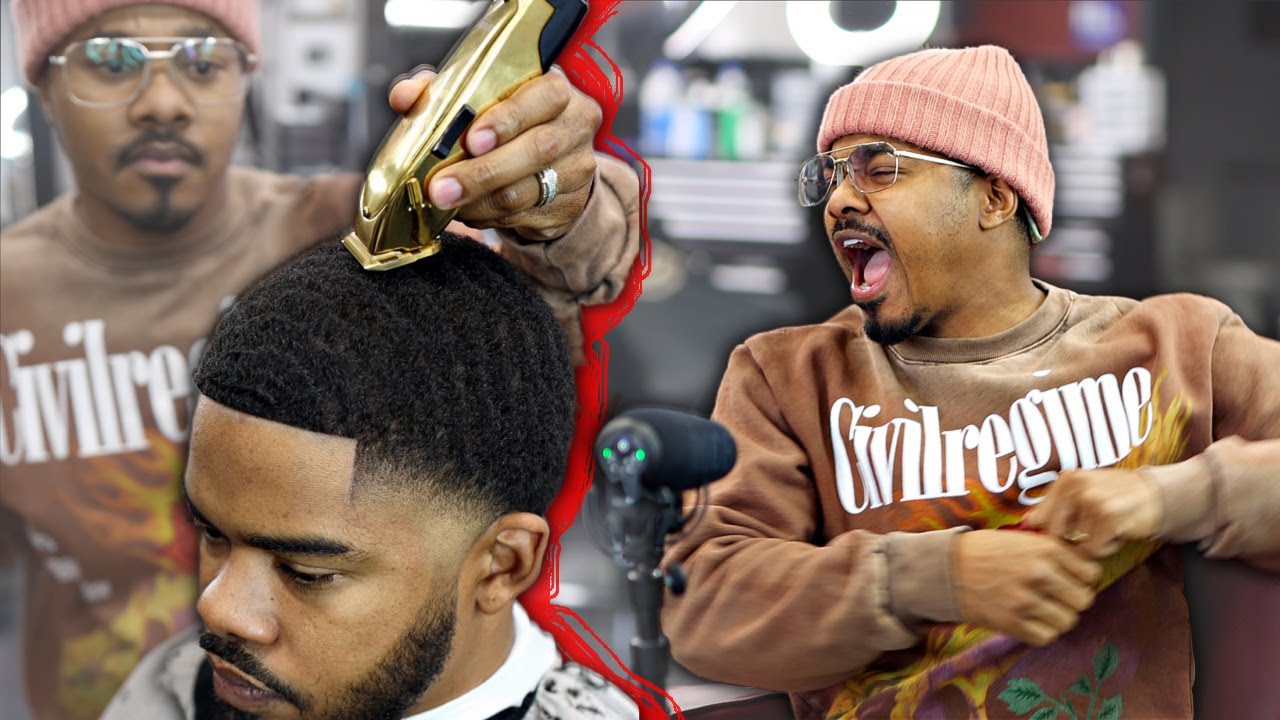 MY FIRST BARBER SHOP EXPERIENCE | DUDE CAME IN WITH A GUN! - YouTube