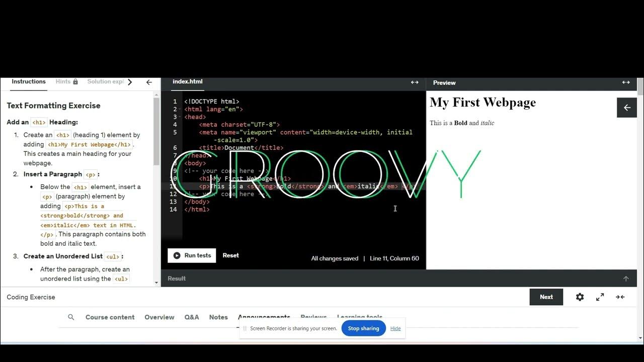 html exercise || Text formatting exercise - YouTube