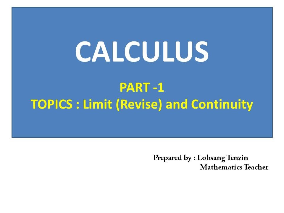 Calculus basic: Introduction to limits and continuity - YouTube