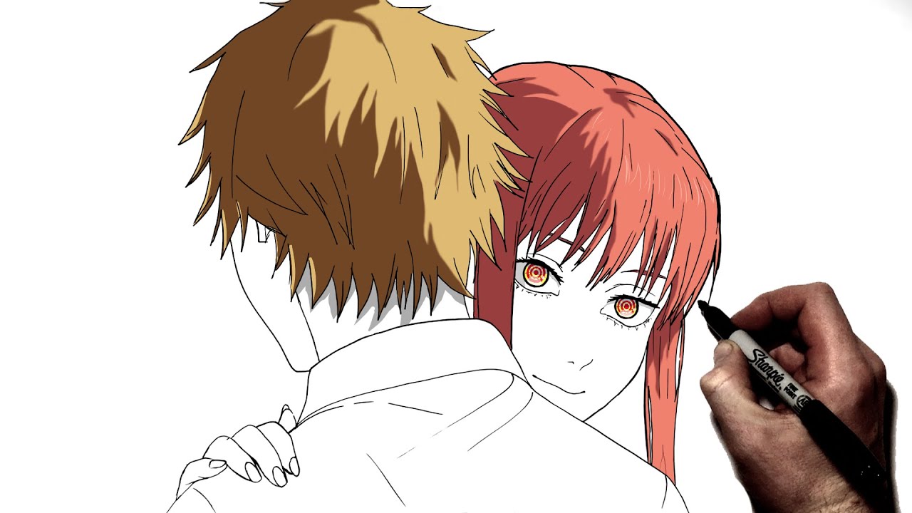 How To Draw Denji & Makima | Step By Step | Chainsaw Man - YouTube