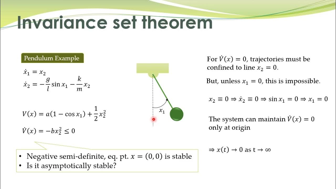 NCS - 19a - LaSalle's Invariant Set Theorem - YouTube