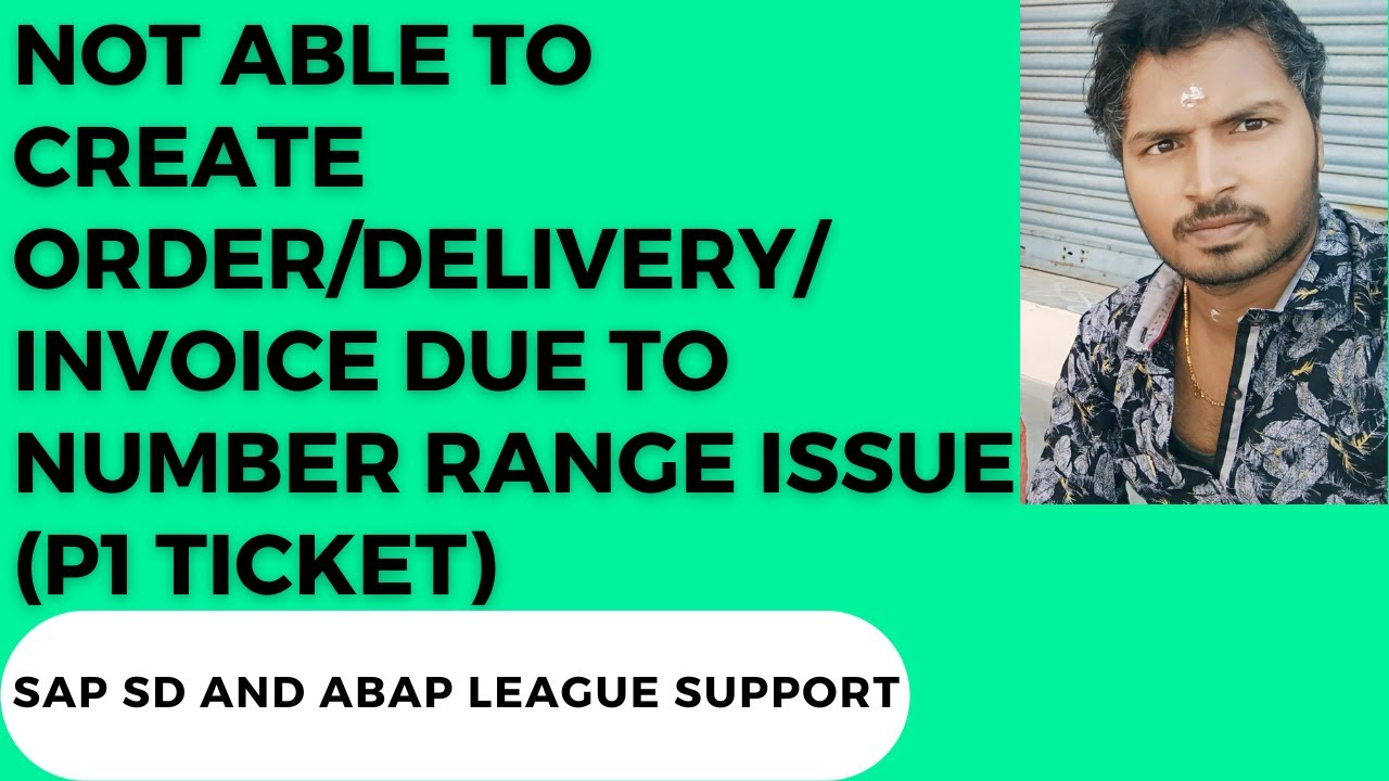 SAP SD SUPPORT Project Realtime Tickets/P1 ticket-Number range issue ...