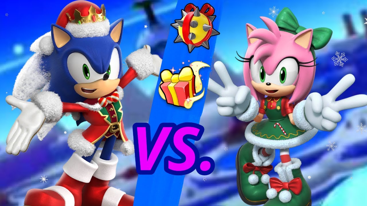 Snowdrift Sonic vs Jingle Belle Amy | Sonic Forces : Speed Battle - YouTube