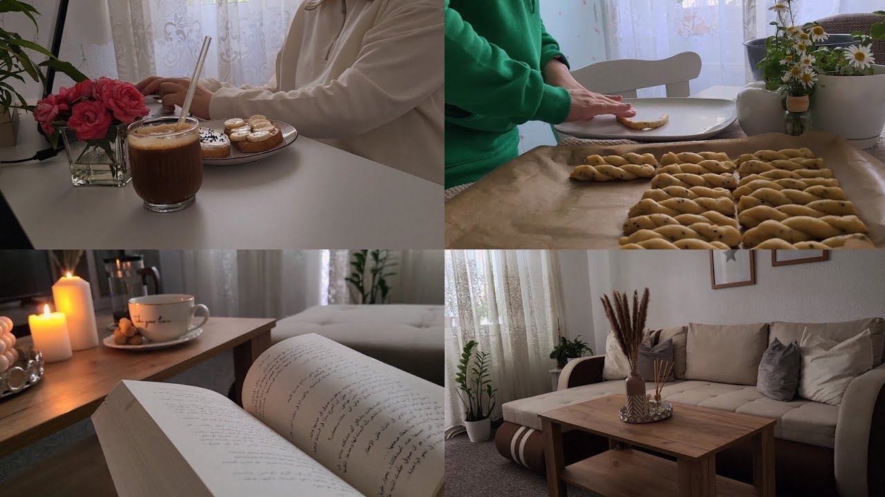 A Rainy summer days at home | baking salty biscuits | cozy tea time ...