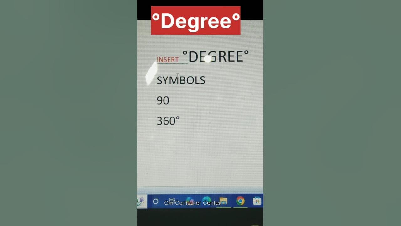 How to insert degree symbol #degree #msword #rscit #computer - YouTube