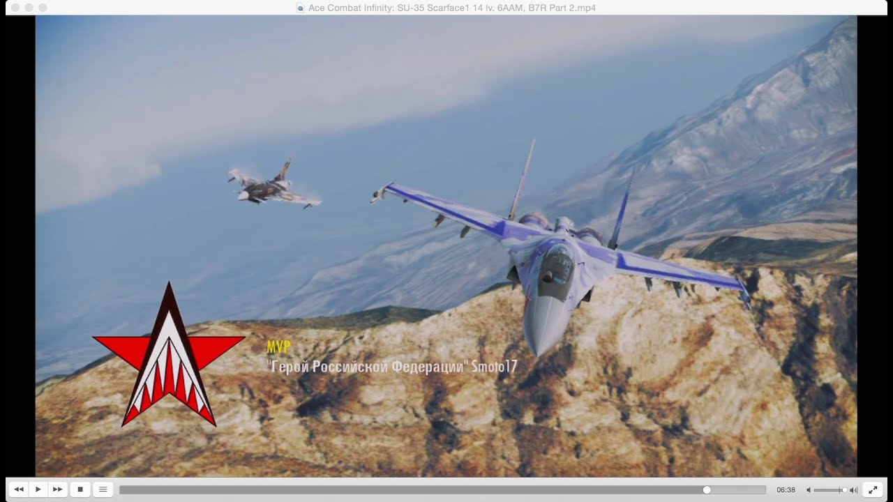 Ace Combat Infinity: SU-35 Scarface 1 15 lv. 6AAM, B7R, Part 2, MVP ...