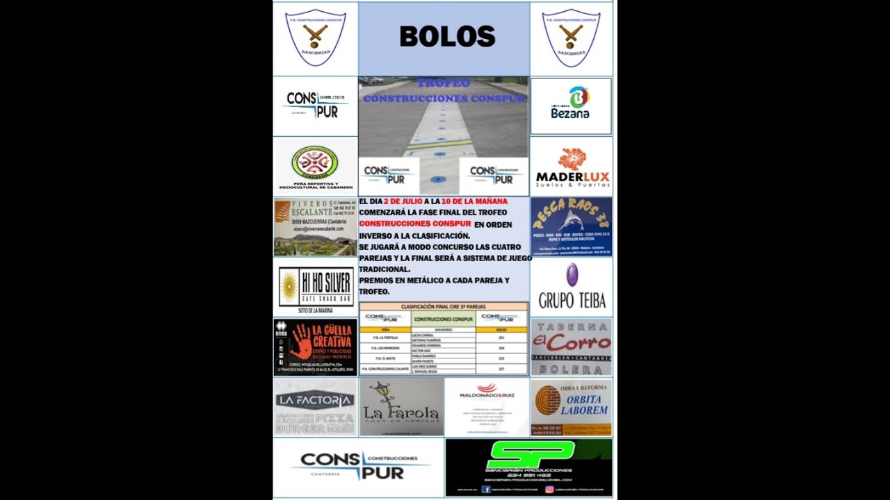 BOLOS TROFEO CONSTRUCCIONES CONSPUR - YouTube