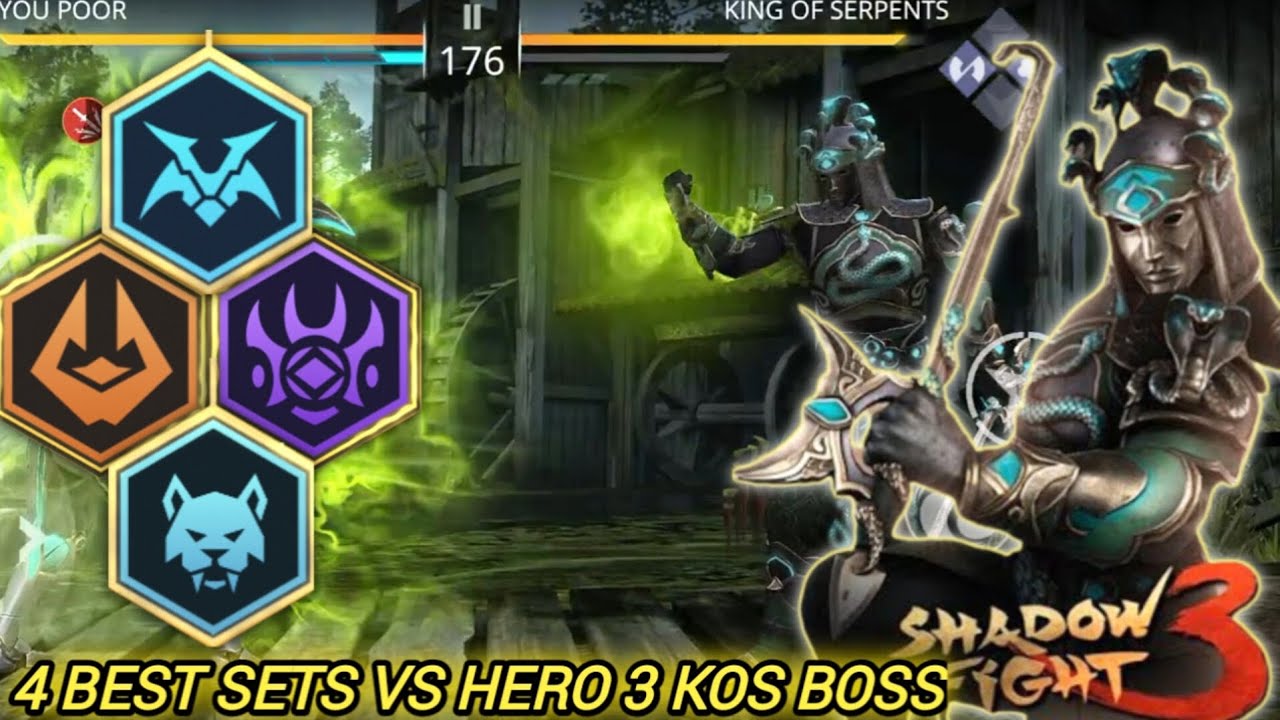 Shadow Fight 3: Top 4 Best Premium Sets vs King of Serpents (Hero III ...