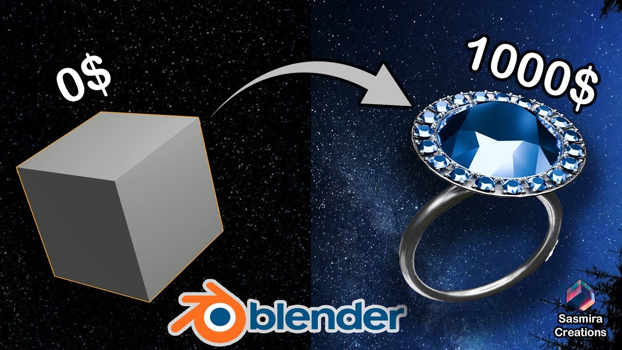 How to create a Diamond Ring in Blender - YouTube