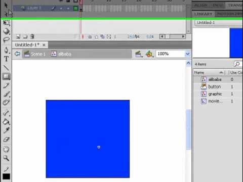 18 Flash CS4 Tutorial Course Library Palette - Lesson 18.flv - YouTube