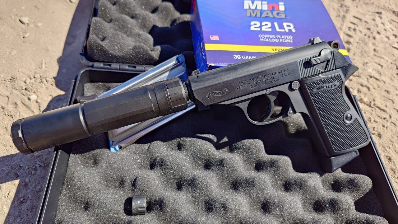 Walther/Umarex PPK/S 22LR AAC Halcyon Suppressor - YouTube