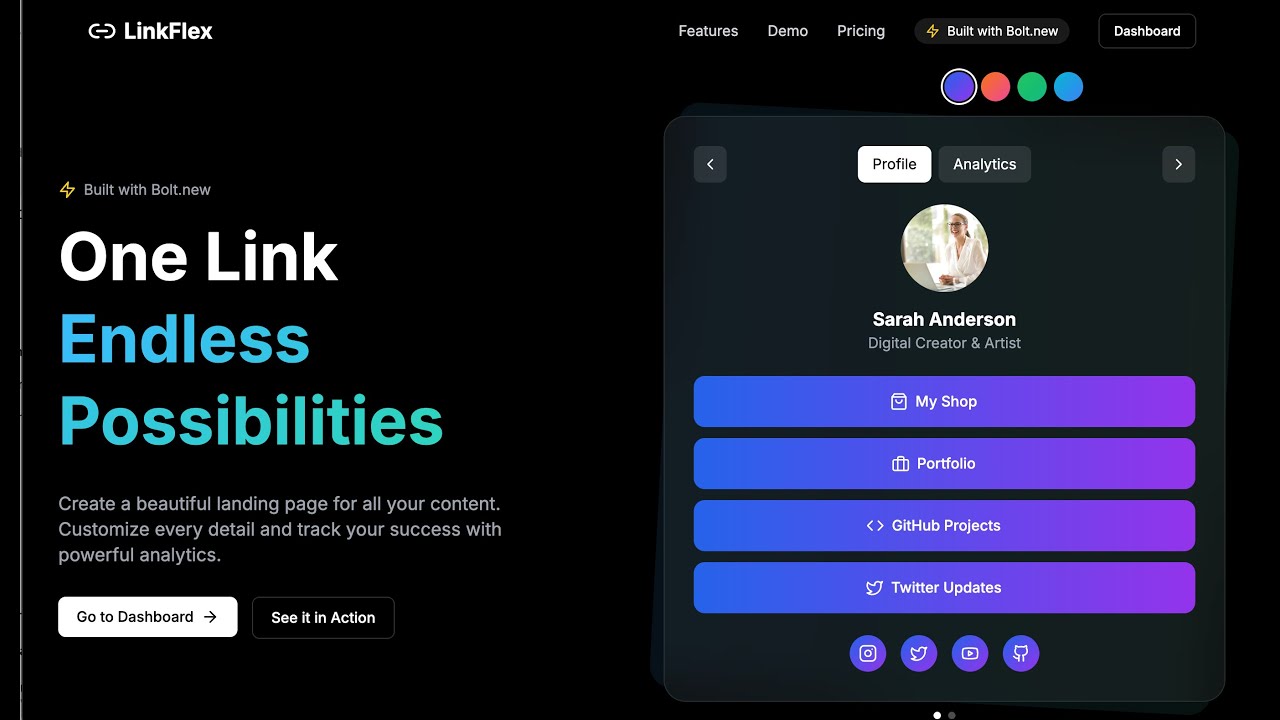 Bolt.new Hackathon Project Submission | linkflex.online - YouTube