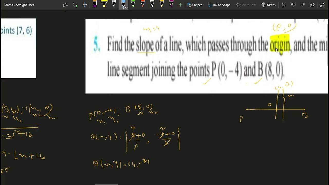 class 11 chapter 9 exercise 9.1 straight lines q. no 5 - YouTube