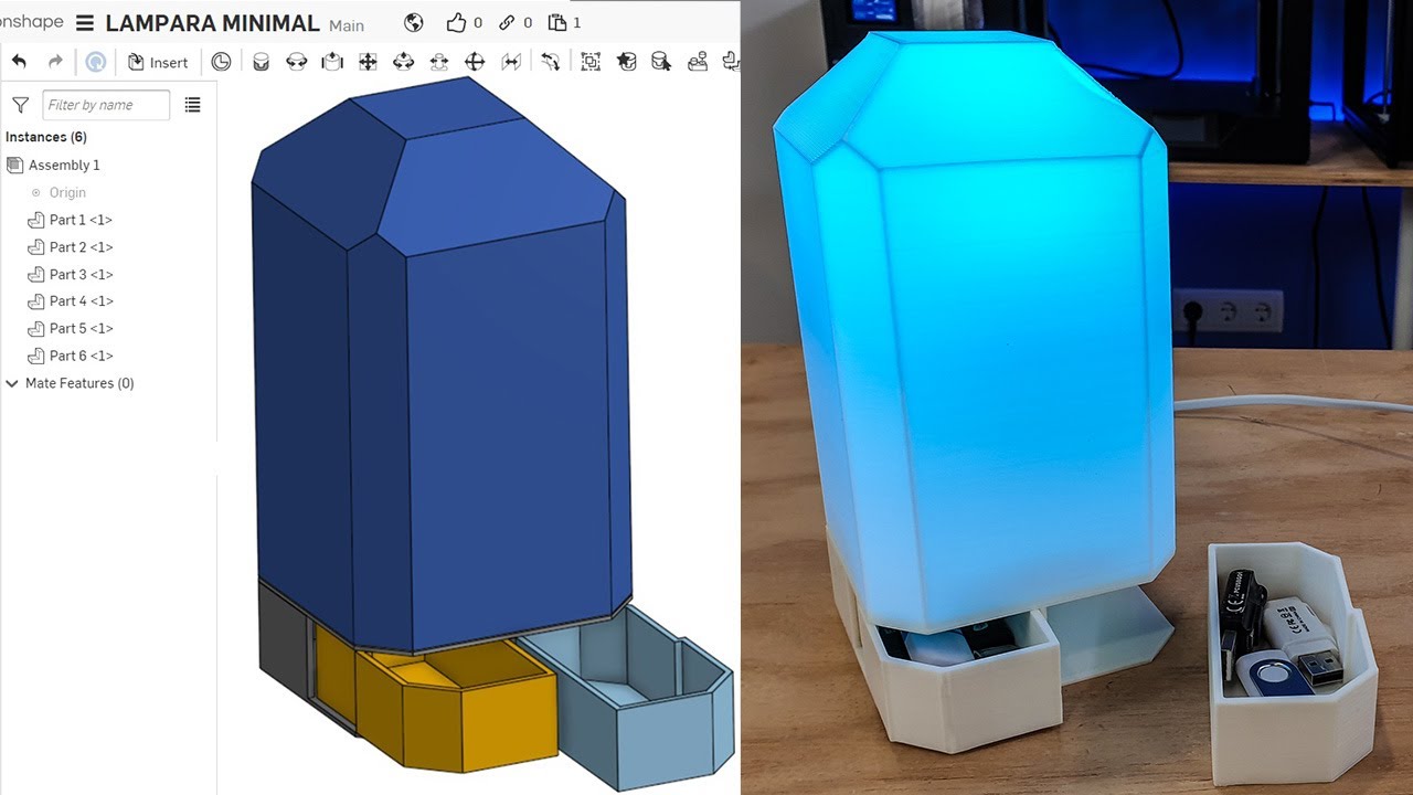 Diseñar en 3D una lámpara De Mesa - Tutorial De Onshape - YouTube