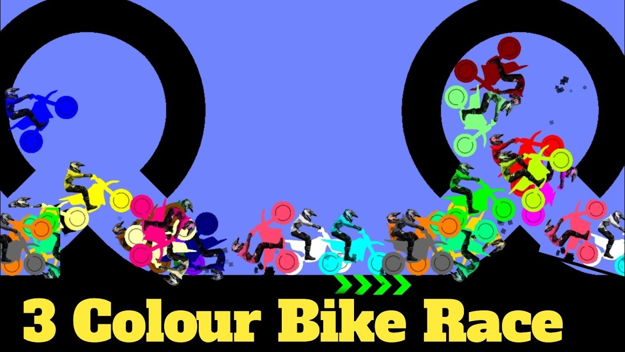 3 Colours Dirt Bike Race Tournament in Algodoo - Motocross Bike Racing ...