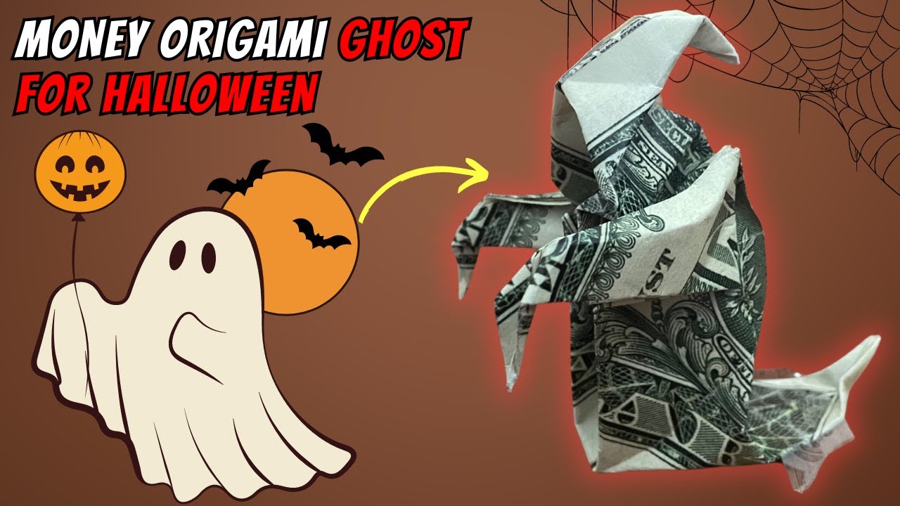 👻 Spooky Money Origami Ghost for Halloween 🎁 Easy Gift Idea - YouTube