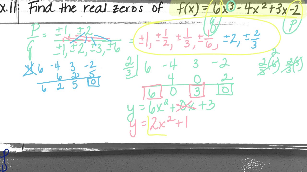 Precalc notes 2.3 Finding Real Zeros of Polynomial Functions - YouTube