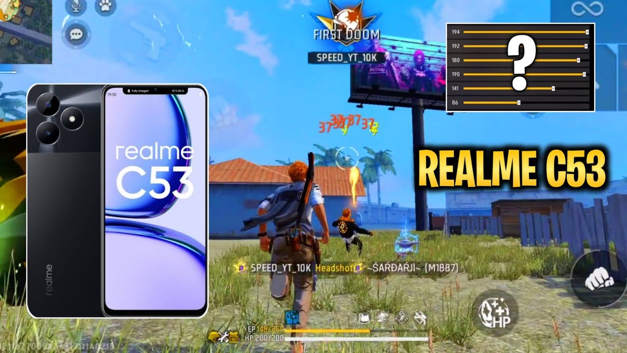 Realme C53 Free Fire Sensitivty + Dpi Settings 🔥 - YouTube