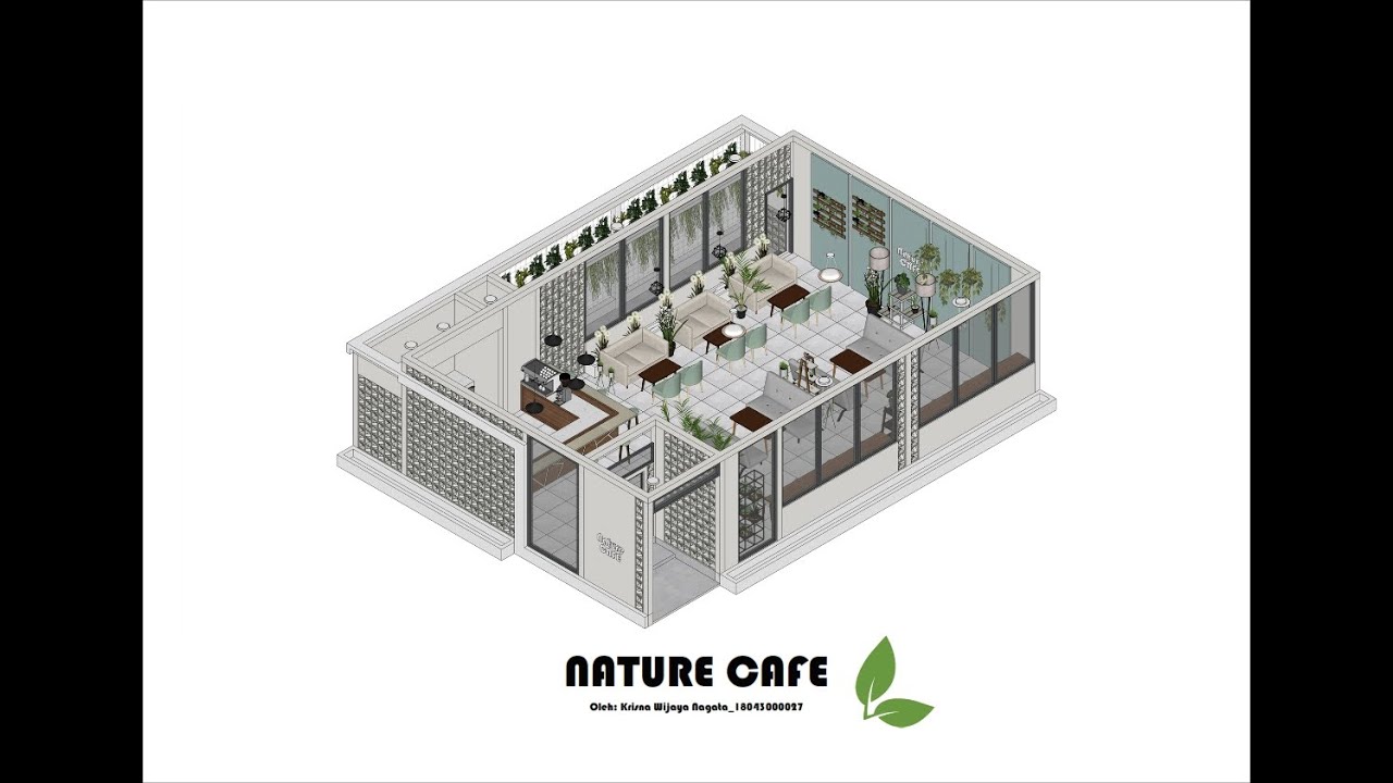 ANIMASI CAFE MINIMALIS MODERN 9mx12m #cafe - YouTube
