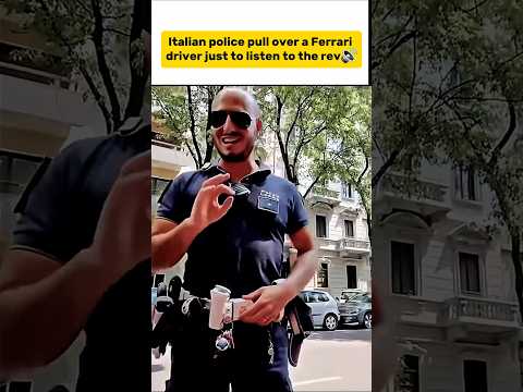 this Ferrari driver got pulled over by police and they asked him to rev up #italy #police #ferrari