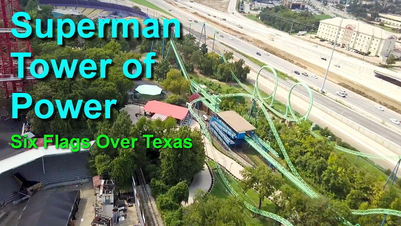 2018 Superman Tower of Power S&S 325 ft Combo Drop Tower On Ride HD POV ...