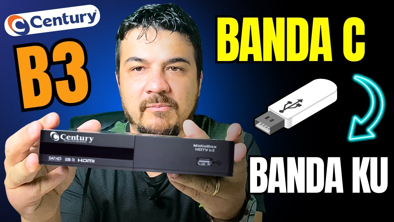 Century midia box B3 da Banda C para Banda KU - Passo a Passo Completo via usb - YouTube
