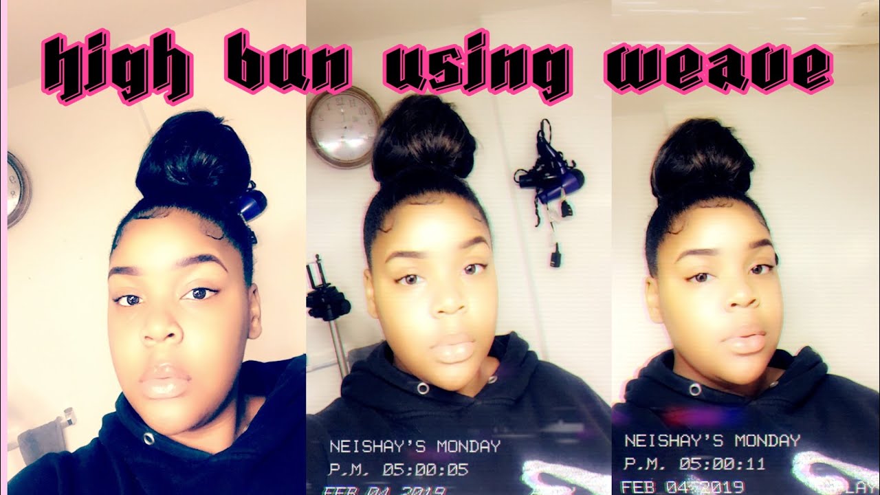 How to do a Bun w/weave ️ EASY TUTORIAL - YouTube