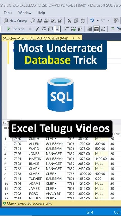 SQL Most Underrated Database Trick in Telugu - YouTube