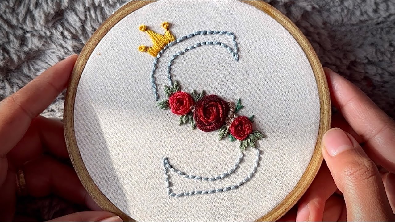 Letter embroidery tutorial || How to embroider letter || Let’s Explore ...