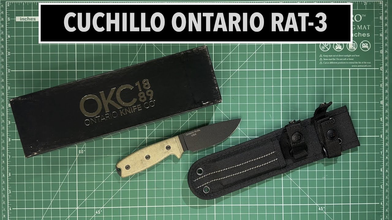 Cuchillo Ontario RAT-3 ( Rata 3 ). Unboxing en español. - YouTube