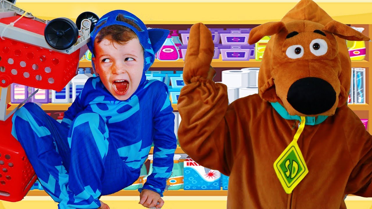 PJ Masks CATBOY Scared SCOOBY DOO! Gekko Teaches Scooby Tricks - YouTube