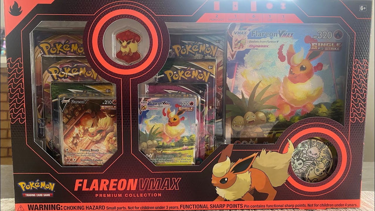 Unboxing the Flareon Vmax premium pin collection box! What can we pull ...
