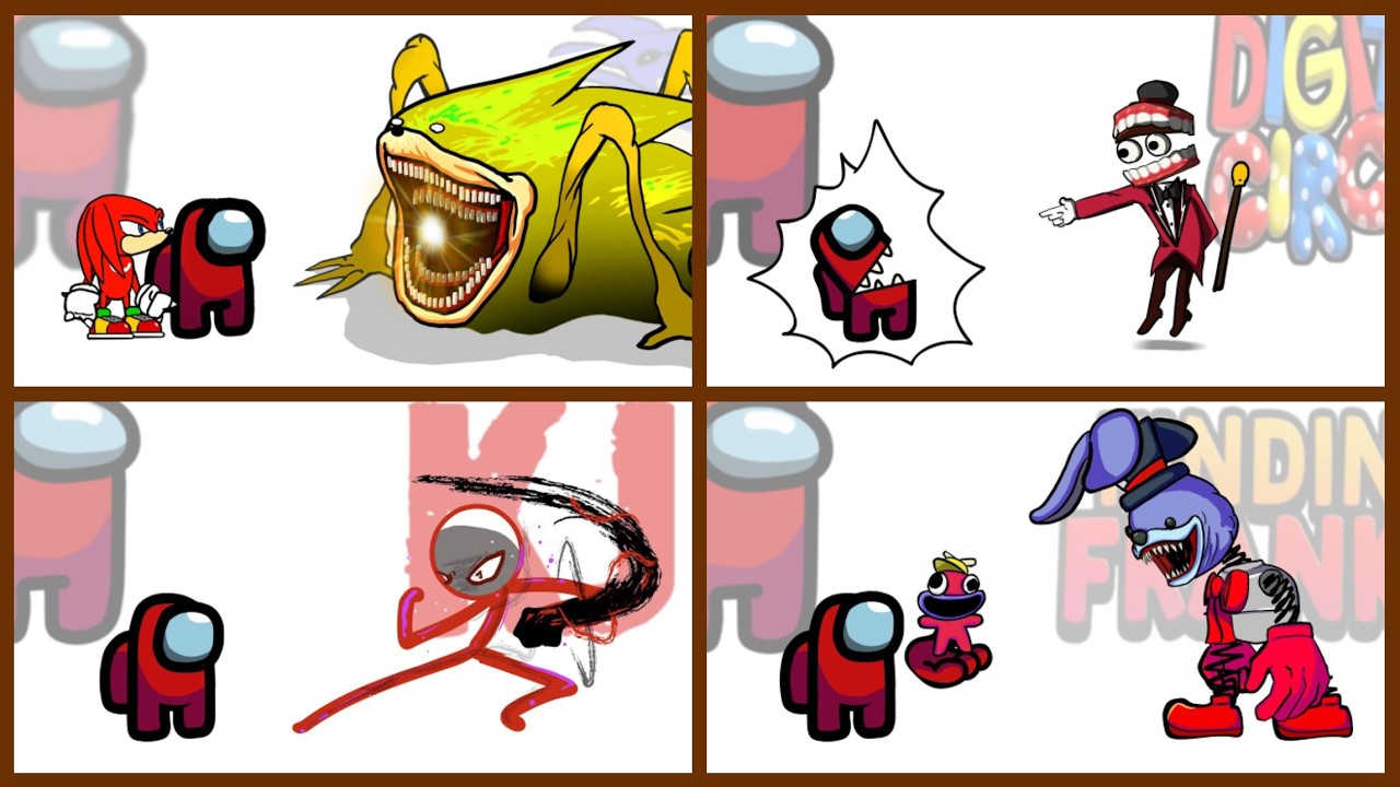 Mini Crewmate Kills Italian Brainrot Characters - Part 1-4 | Among Us ...