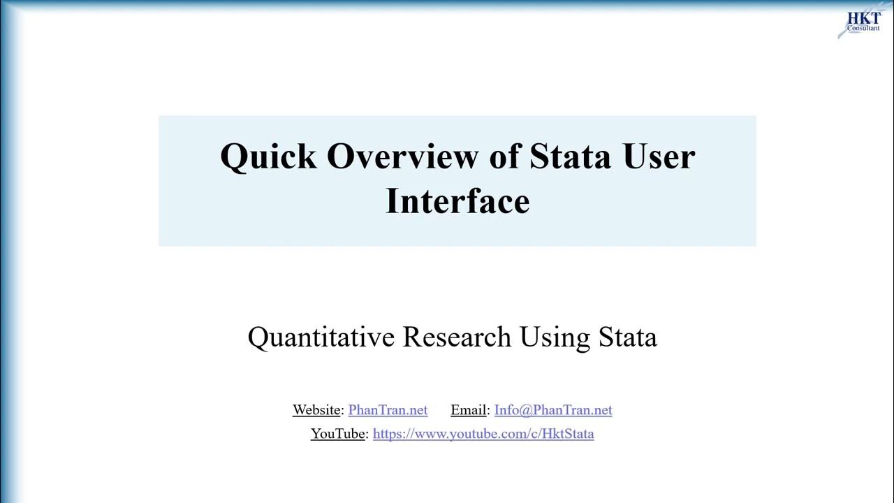 Stata User Interface - Introduction to Stata - YouTube