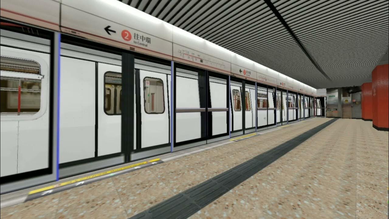 Openbve train simulator: MTR Tsuen Wan Line "M-train" (A173/122 formation) depart Mong Kok ...