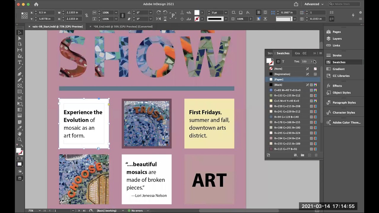 Adobe InDesign Lesson 8 Classroom in a Book 2018 Edition - YouTube