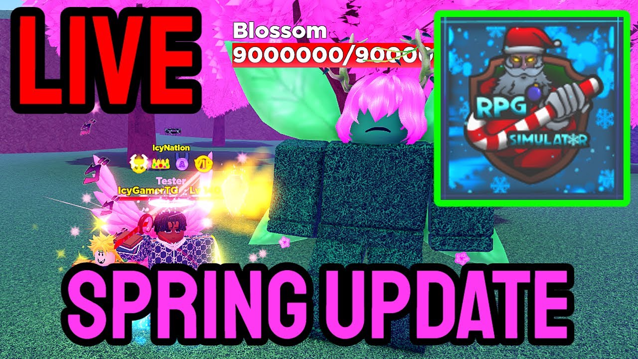 Roblox RPG Simulator | Cherry Blossom Boss Grind!! (LIVE) - YouTube