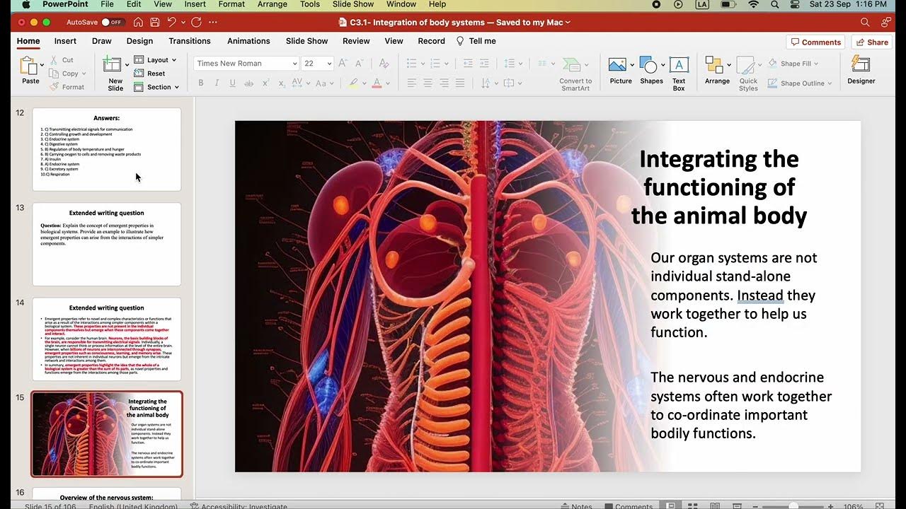 IB Biology C3.1: Integration of body systems (first exams in 2025 ...