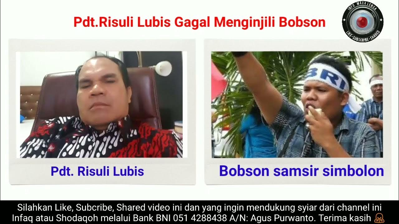 Pendeta Risuli Lubis Gagal Menginjili Bobson Samsir Simbolon - YouTube