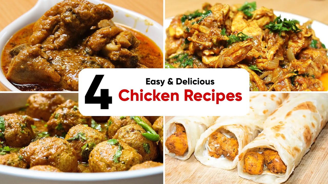 4 Easy & Delicious Chicken Recipes by Cooking with Fatima - YouTube