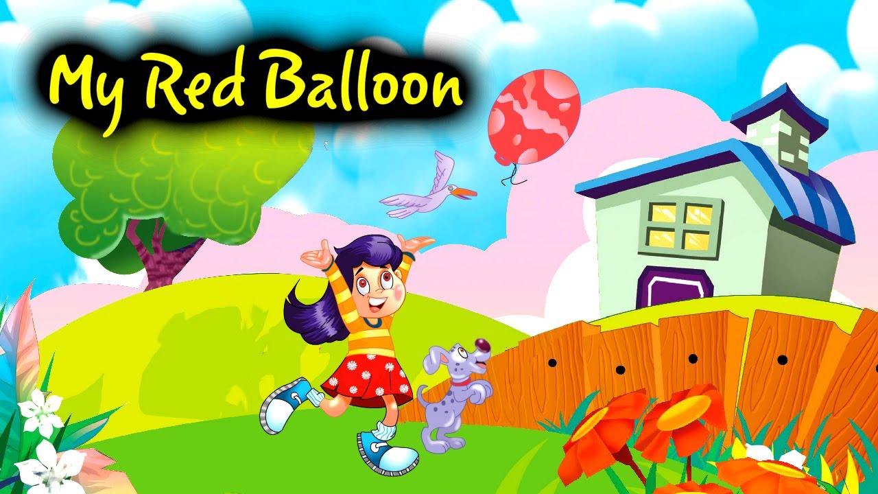 My red balloon rhymes | English Nursery Rhyme with Lyrics | Kidda ...
