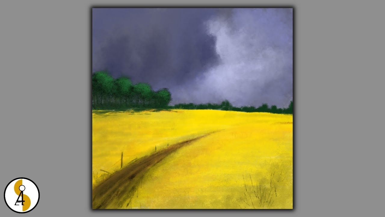 Cloudy Sky Painting / Easy Abstract Landscape Art For Beginners ...