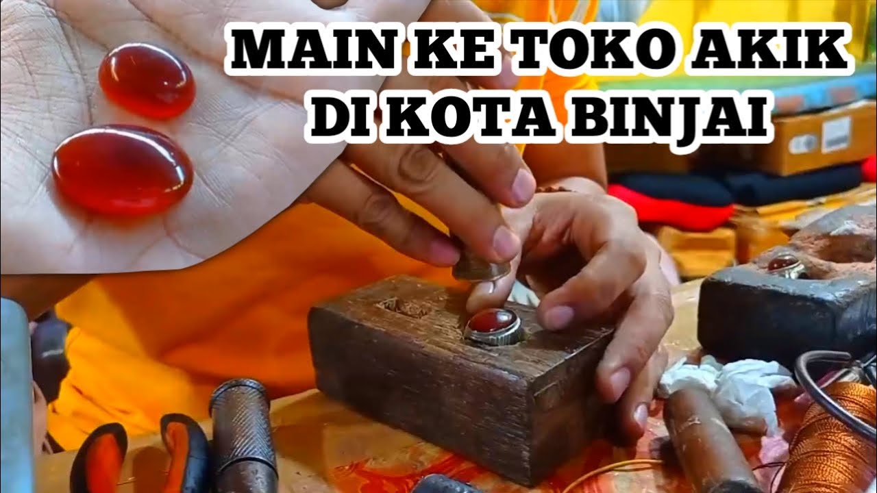 MAIN KE TOKO BATU AKIK DI KOTA BINJAI, SEKALIAN PASANG RING BATU RED ...